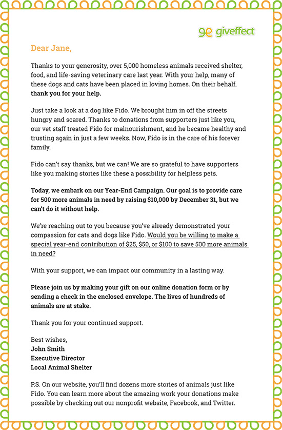Annual Appeal Letter Samples Mamiihondenk